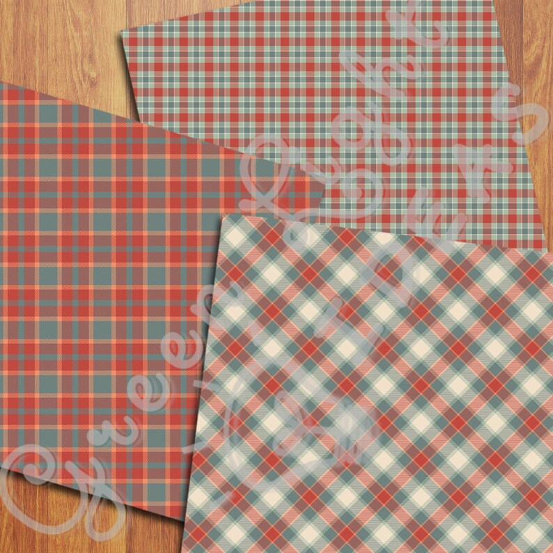 Christmas Plaid Digital Paper, Holiday Digital Papers, Plaid ...