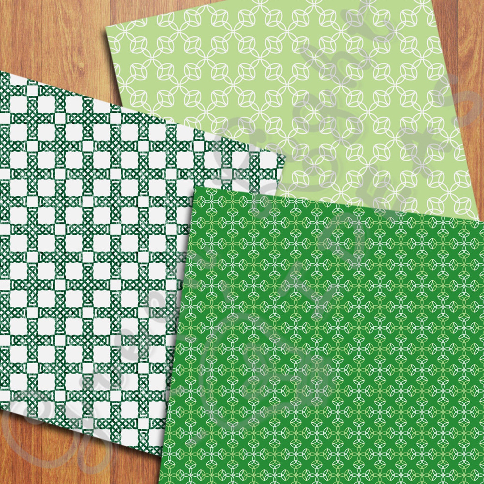 St Patricks Day Digital Papers, Celtic Printable Papers, Irish ...