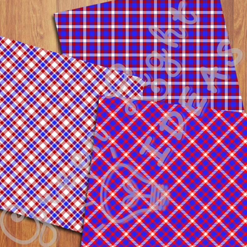 4th of July Digital Papers, Independence Day Backgrounds, Red and Blue ...