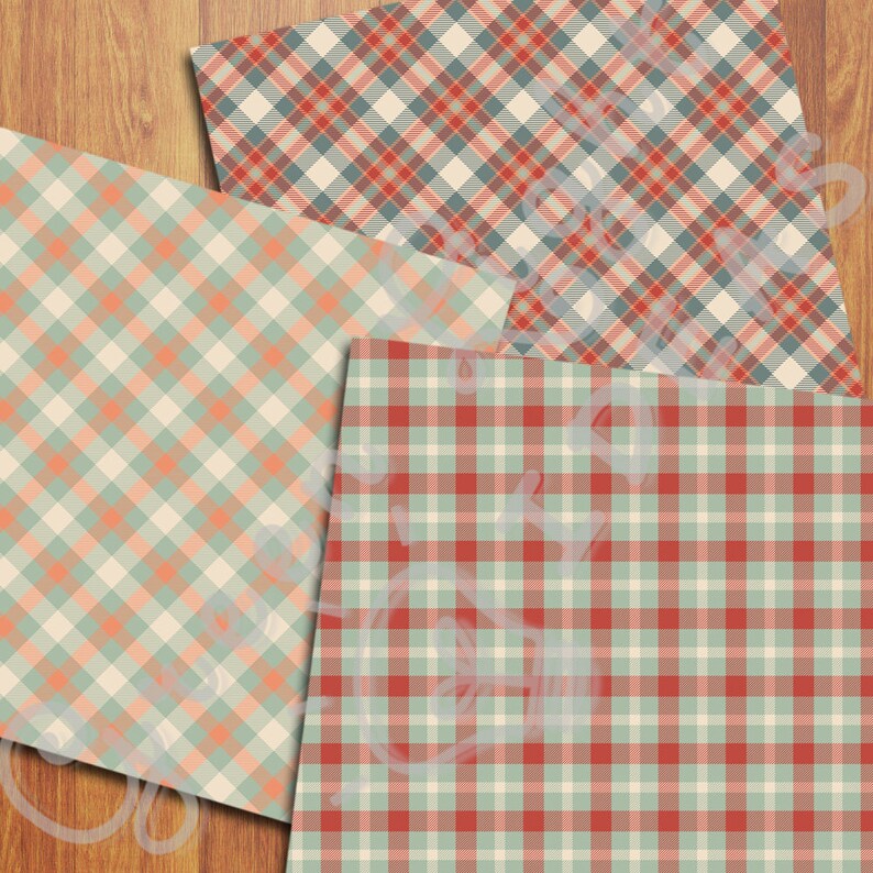 Christmas Plaid Digital Paper, Holiday Digital Papers, Plaid ...