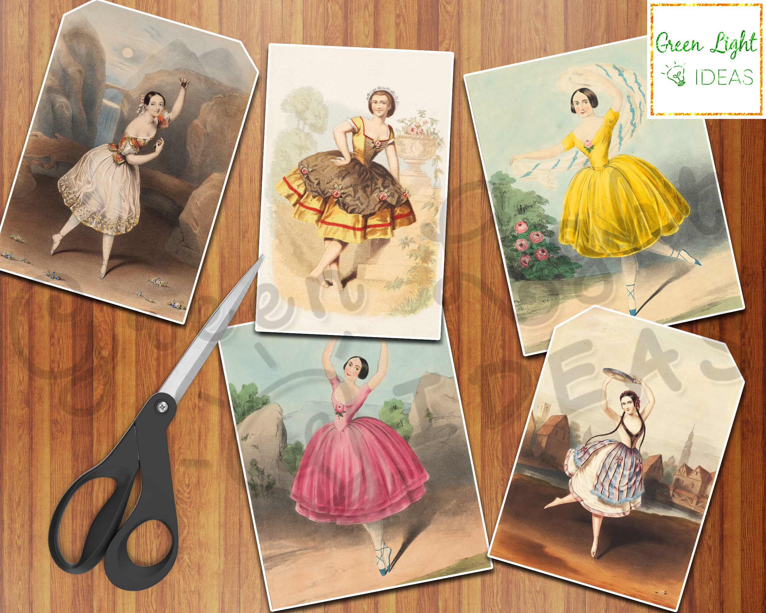 Vintage Dancers Junk Journal Ephemera, Printable Collage Sheet, Vintage ...