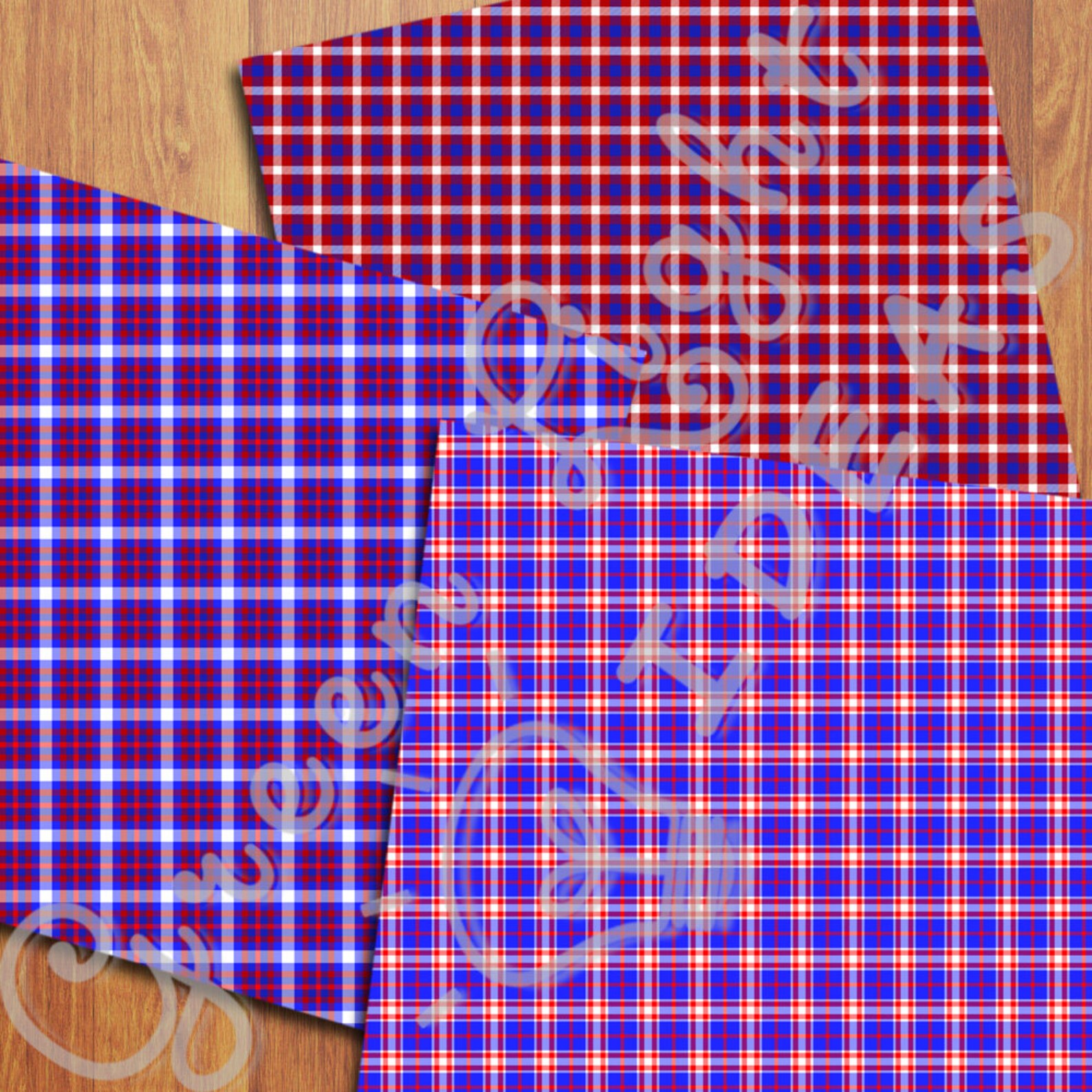 4th of July Digital Papers, Independence Day Backgrounds, Red and Blue ...