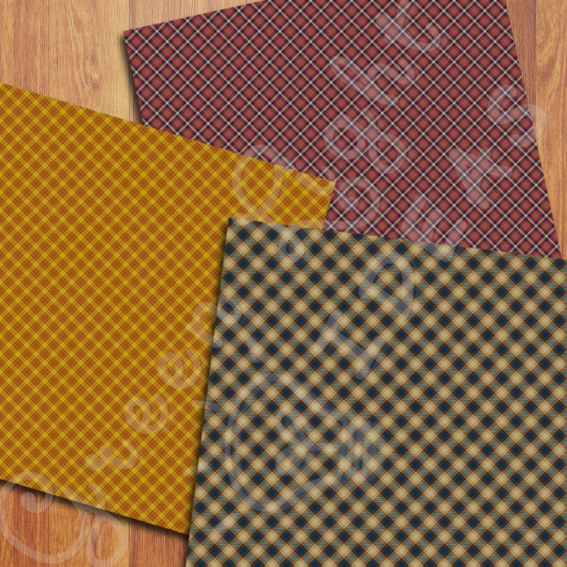 Fall Plaid Digital Papers, Autumn Digital Papers, Thanksgiving Digital ...