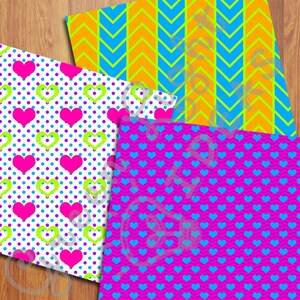 Bright Neon Party Digital Paper Pack, Neon Digital Papers, Party ...