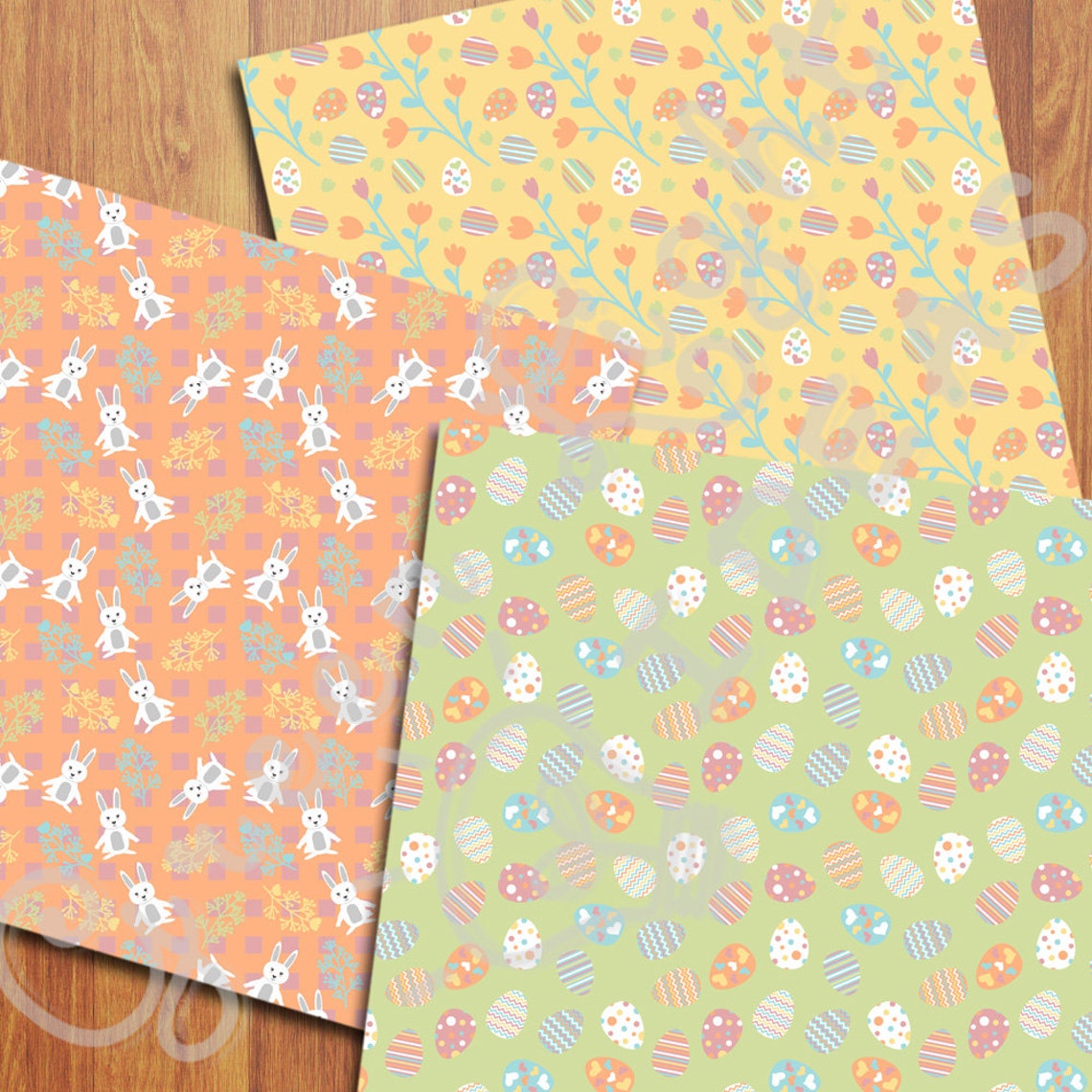 Easter Digital Paper, Easter Printable Papers, Easter Eggs Backgrounds ...