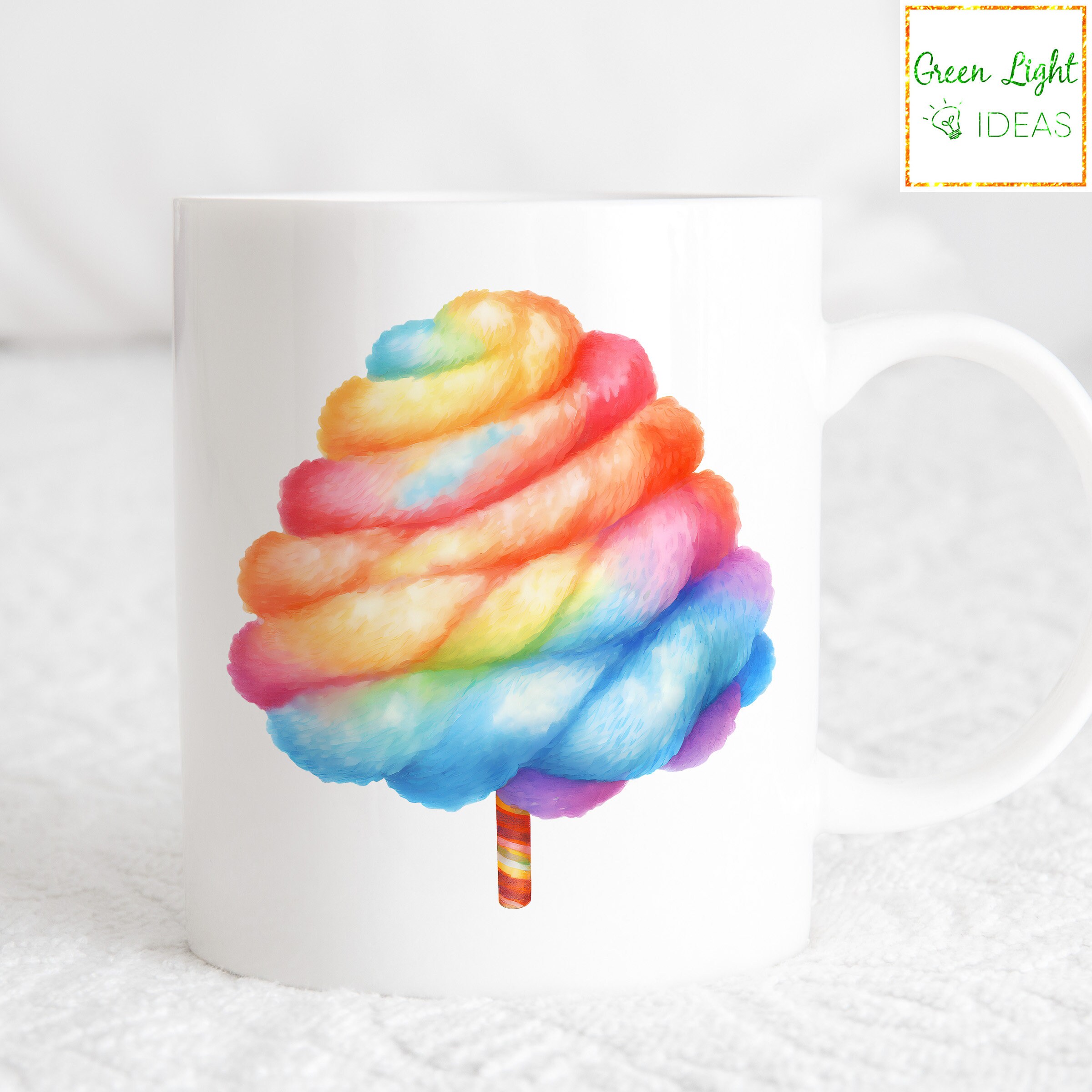 Cotton Candy Clipart, Watercolor Desserts Food Illustrations, Birthday ...