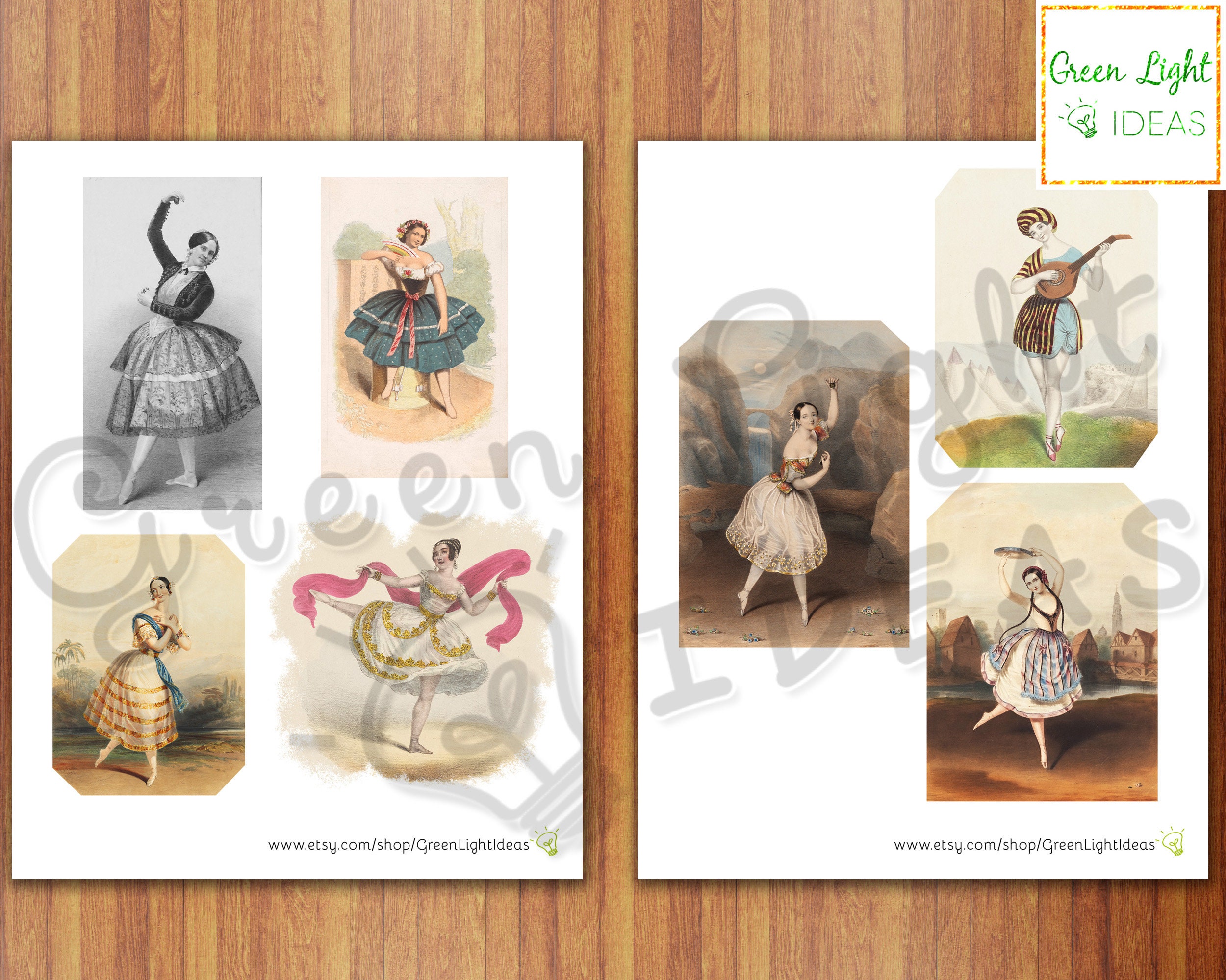 Vintage Dancers Junk Journal Ephemera, Printable Collage Sheet, Vintage ...