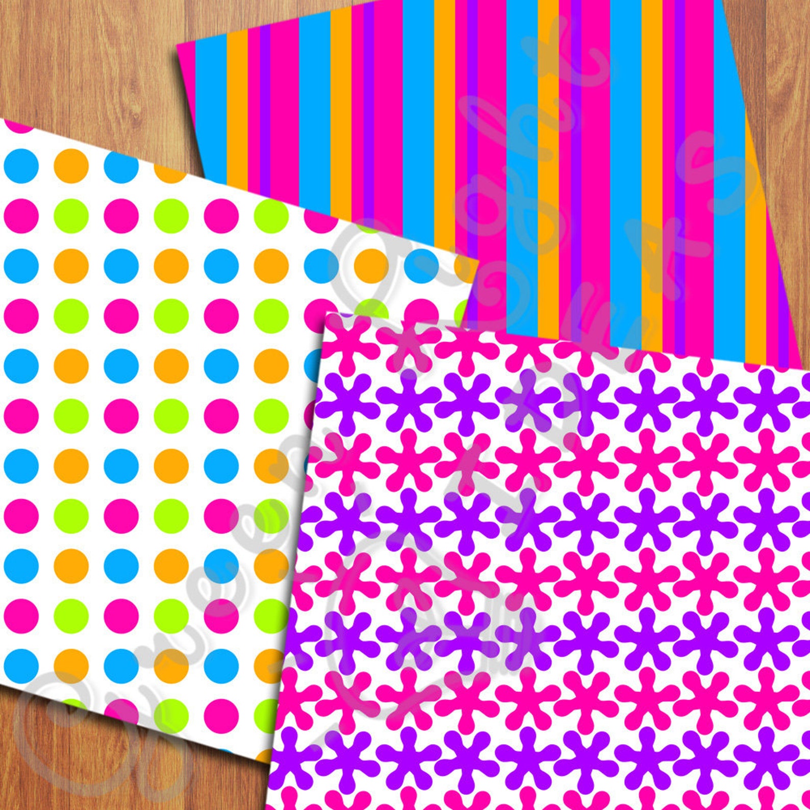 Bright Neon Party Digital Paper Pack, Neon Digital Papers, Party ...