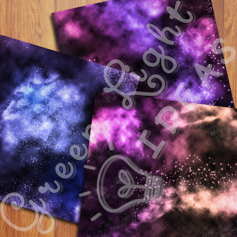 Galaxy Digital Paper, Galaxy Digital Textures, Starry Night Backgrounds ...