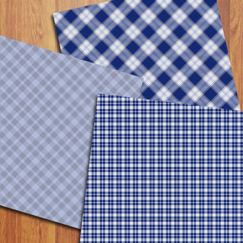 Winter Plaid Tartan Digital Paper Pack Blue Plaid Digital - Etsy