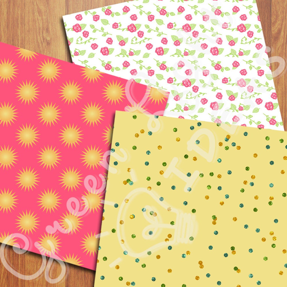 Summer Digital Papers, Beach Backgrounds, Summer Digital Patterns, Pool ...