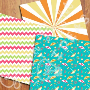 Summer Digital Papers, Beach Backgrounds, Summer Digital Patterns, Pool ...