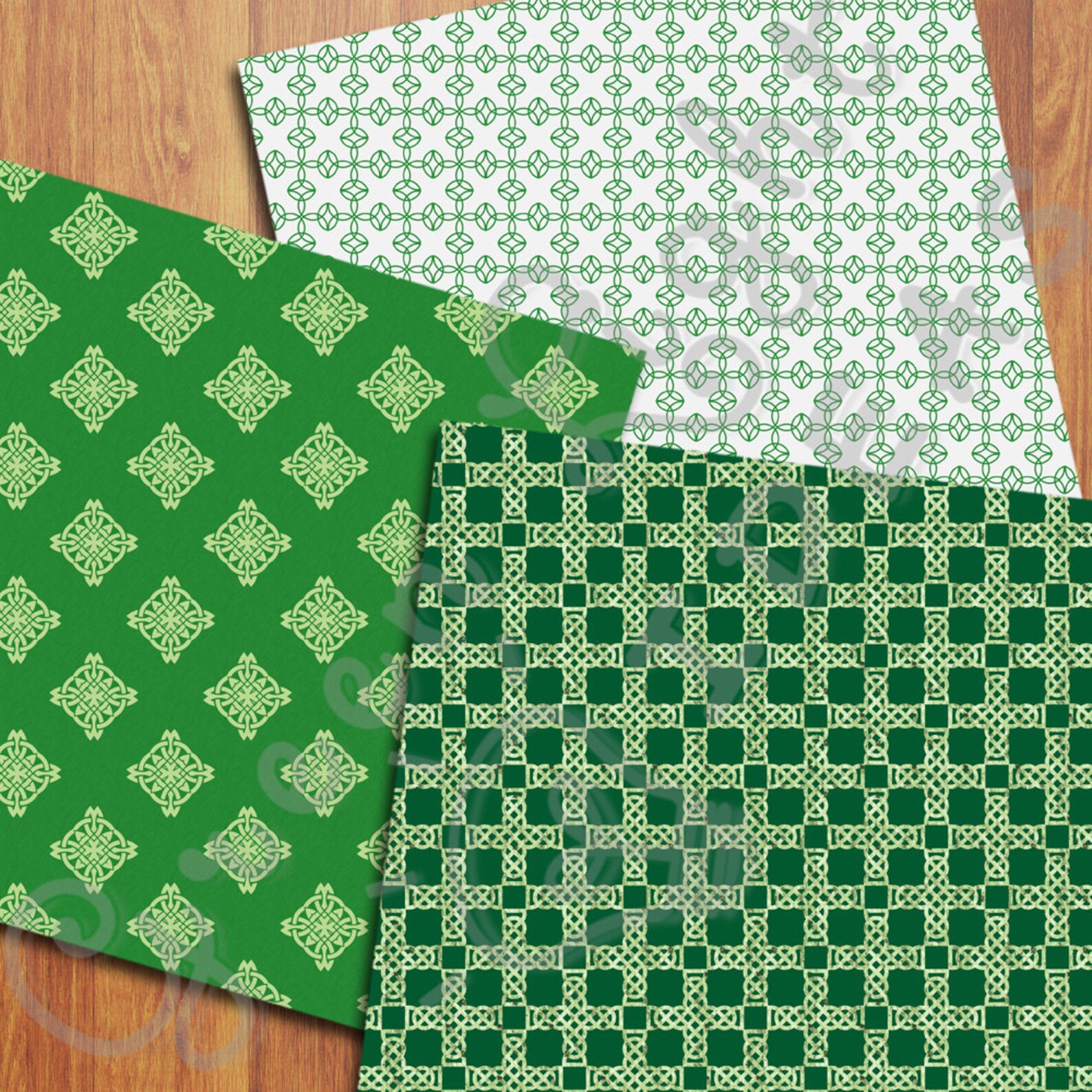 St Patricks Day Digital Papers, Celtic Printable Papers, Irish ...