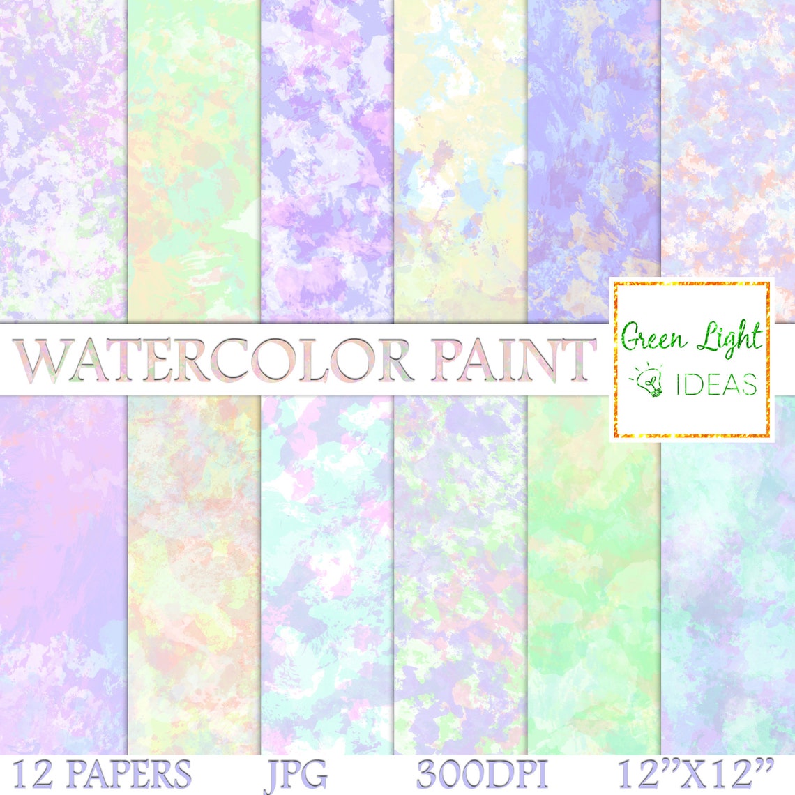 Watercolor Paint Digital Paper Pastel Printable Paper Pastel - Etsy
