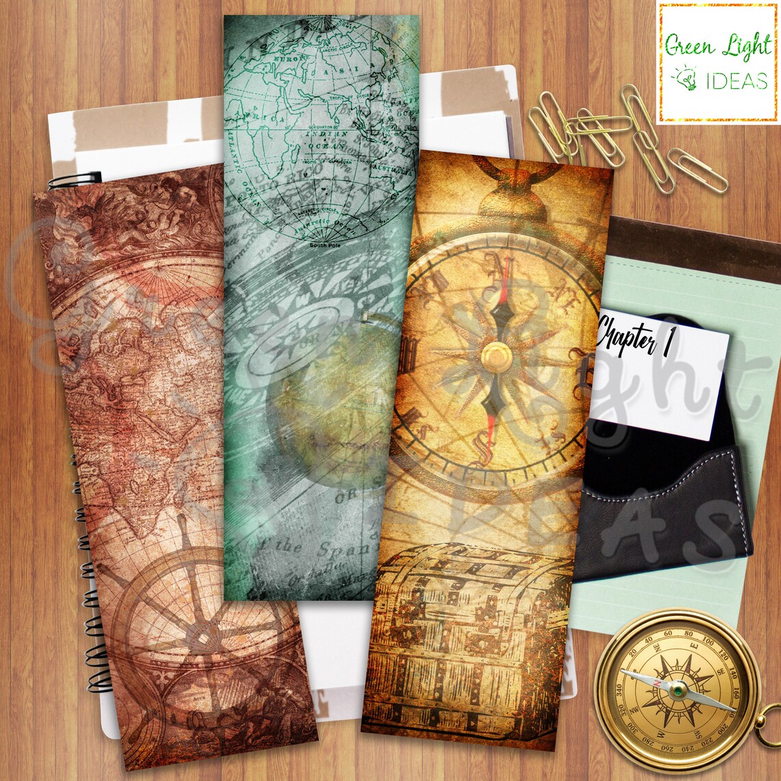 Digital Bookmarks, Vintage Travel Bookmarks, Printable Bookmarks ...