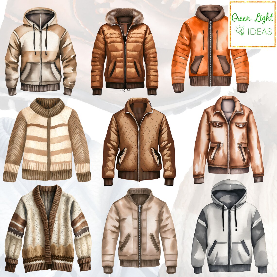 Watercolor Winter Clothes Clipart, Winter Fashion Clipart, Cozy Winter ...