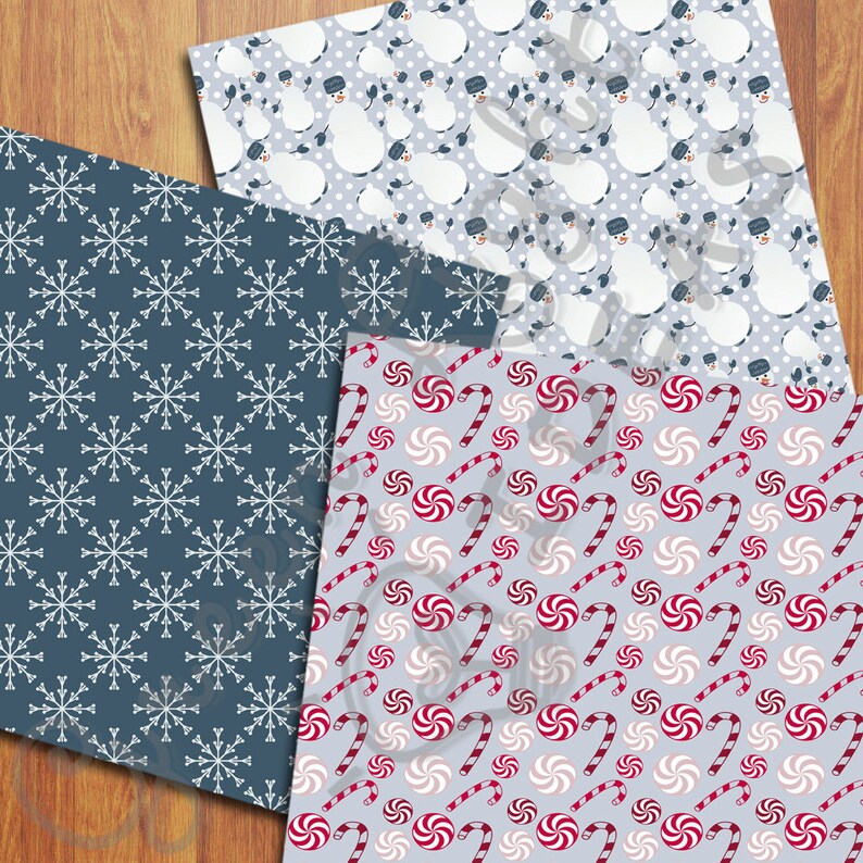 Christmas Digital Paper, Christmas Patterns, Winter Backgrounds ...