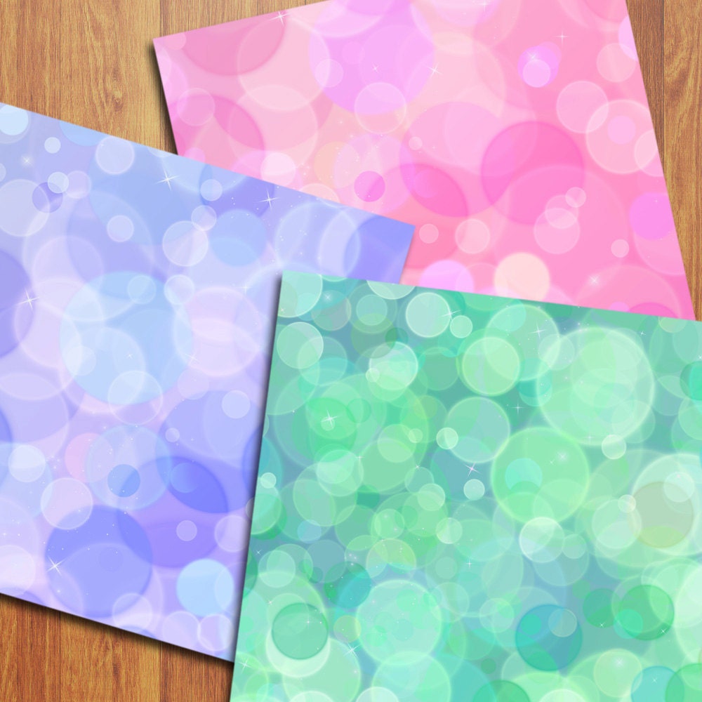 Bokeh Digital Paper, Party Printable Paper, Bokeh Backdrops, Commercial ...