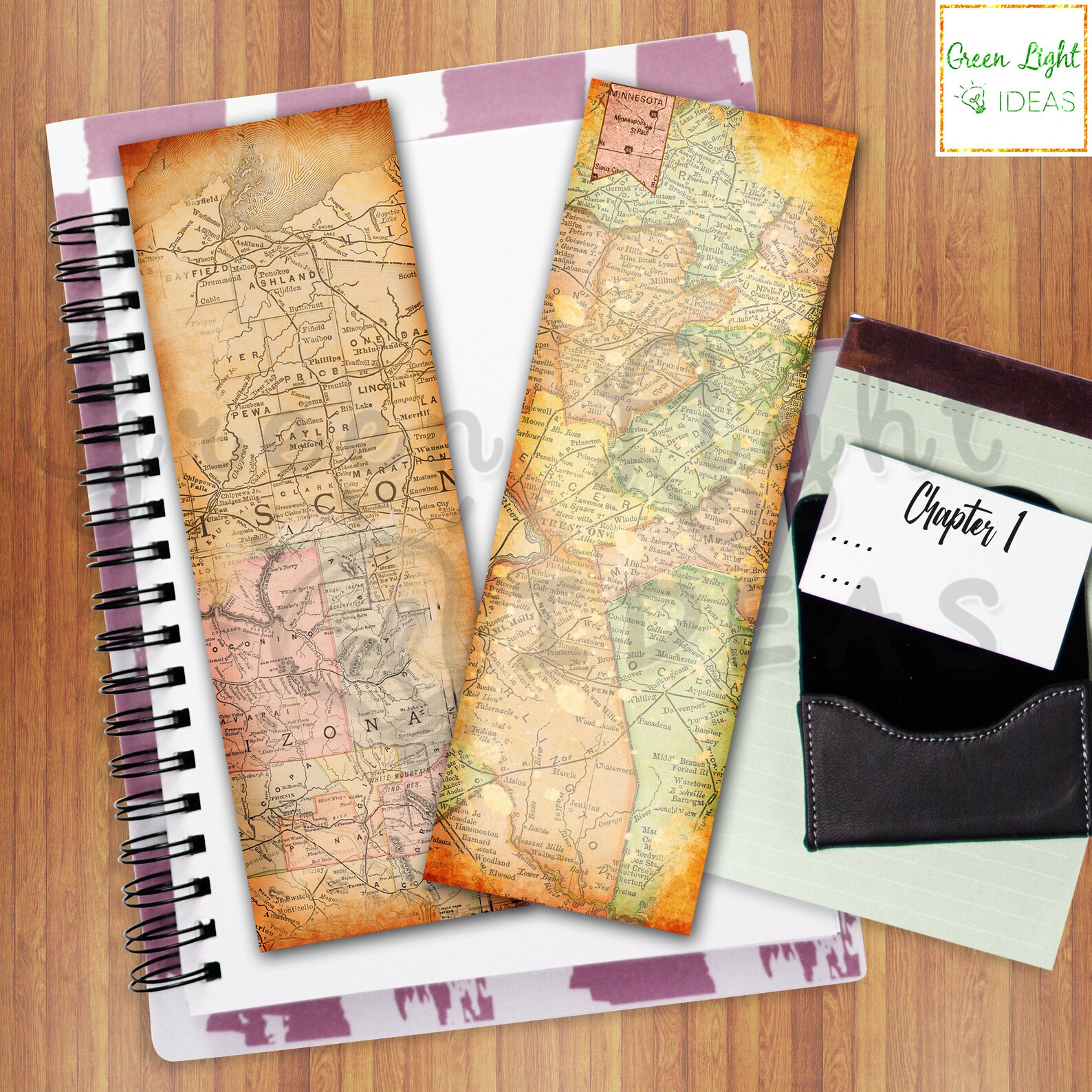 Printable Bookmarks, Vintage Maps Bookmarks, Digital Bookmark, Digital ...