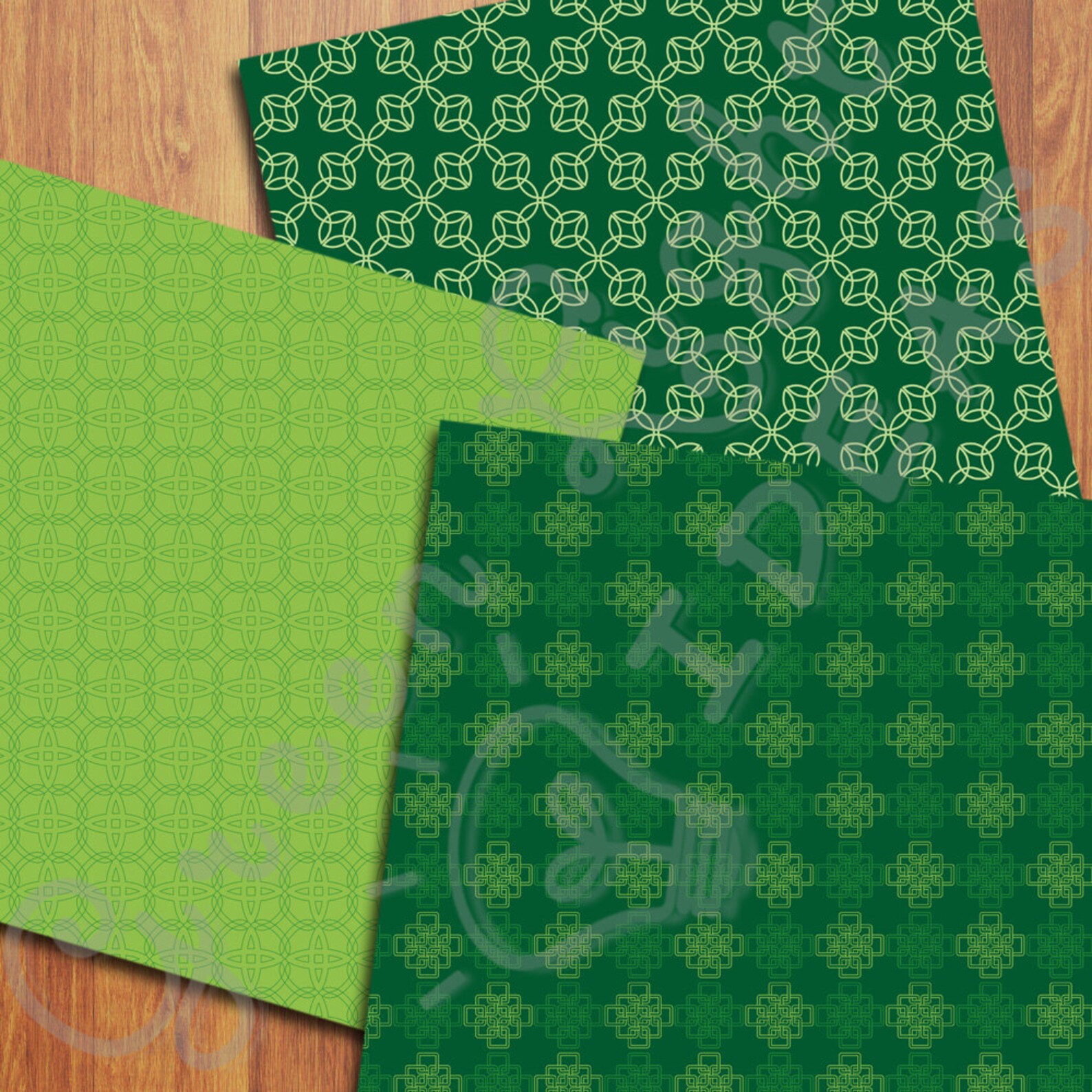 St Patricks Day Digital Papers, Celtic Printable Papers, Irish ...