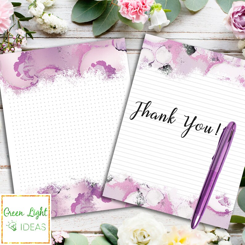 Purple Marble Printable Stationery Paper, Printable Writing Paper ...