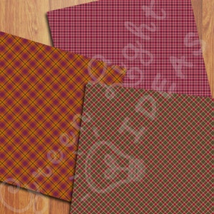 Fall Plaid Digital Papers, Autumn Digital Papers, Thanksgiving Digital ...