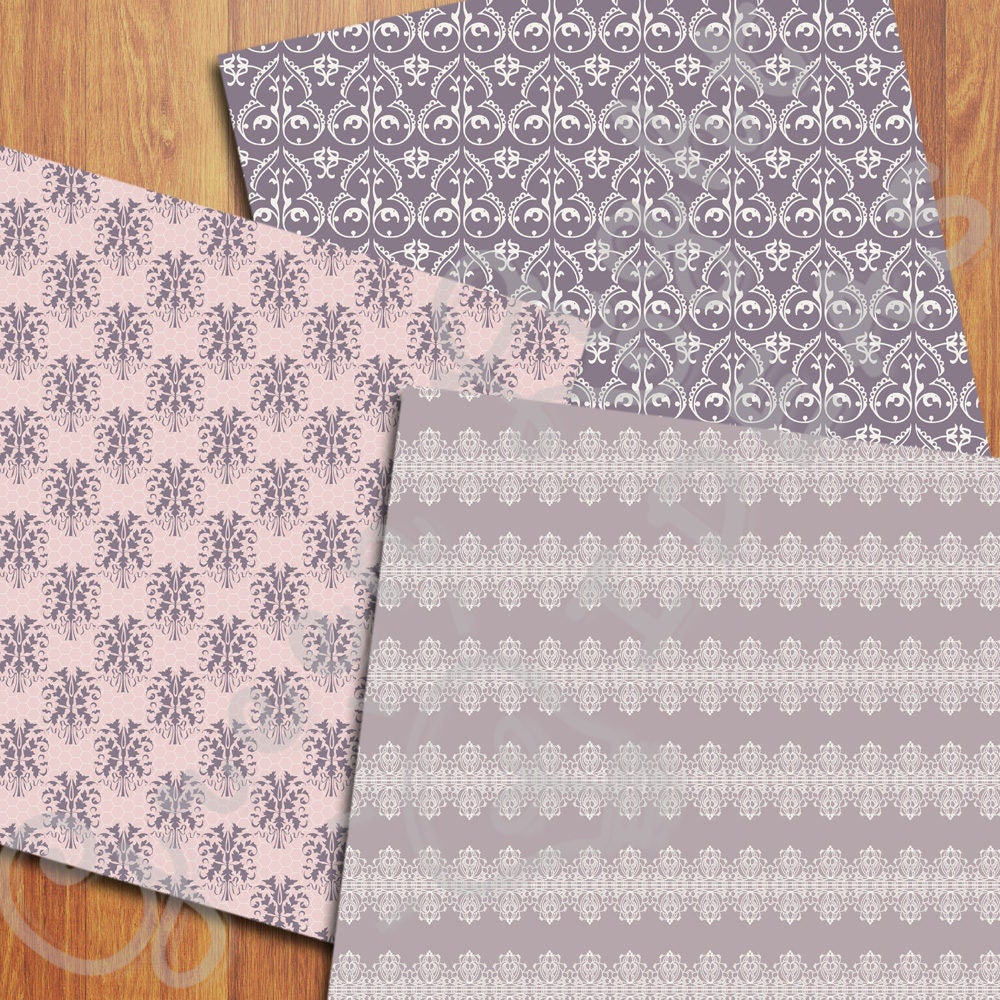 Wedding Lace Digital Paper, Wedding Purple Paper, Wedding Background ...
