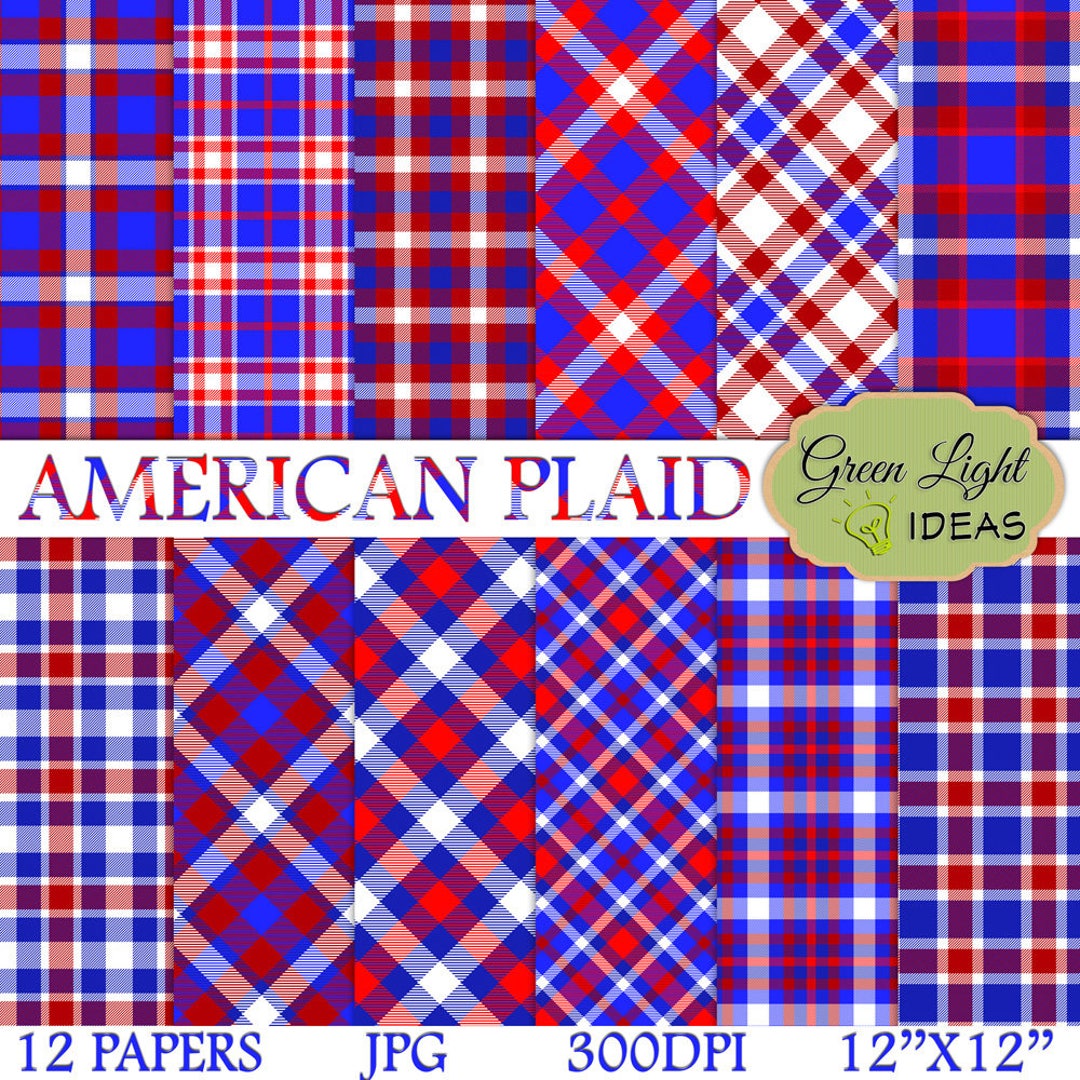 4th of July Digital Papers, Independence Day Backgrounds, Red and Blue ...