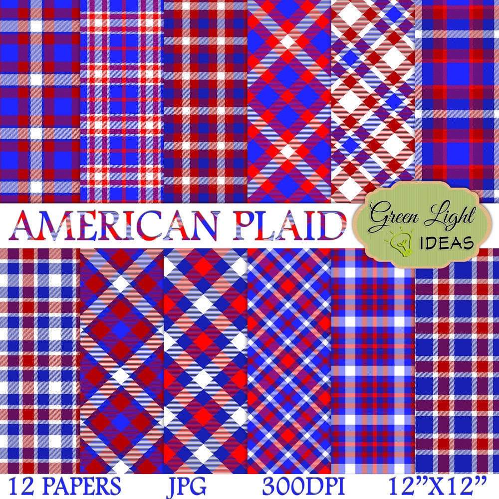 4th of July Digital Papers, Independence Day Backgrounds, Red and Blue ...