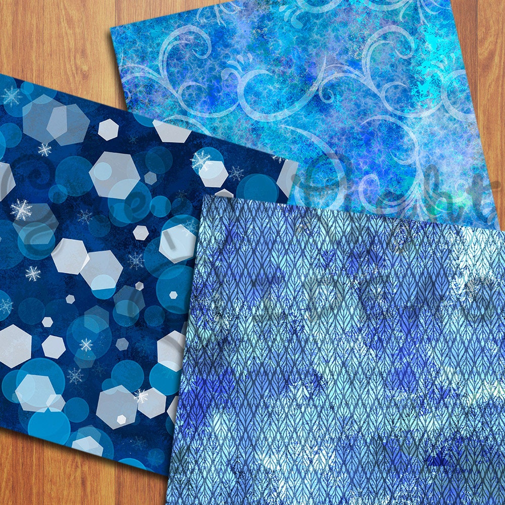 Frozen Winter Digital Papers Snowflakes Scrapbook Papers - Etsy Ireland