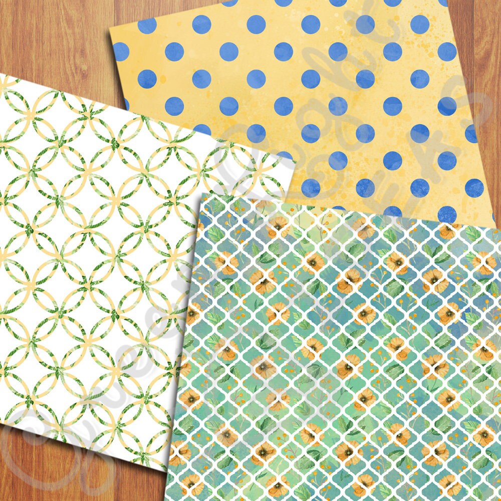 Watercolor Floral Scrapbook Paper, Floral Digital Papers, Watercolor ...