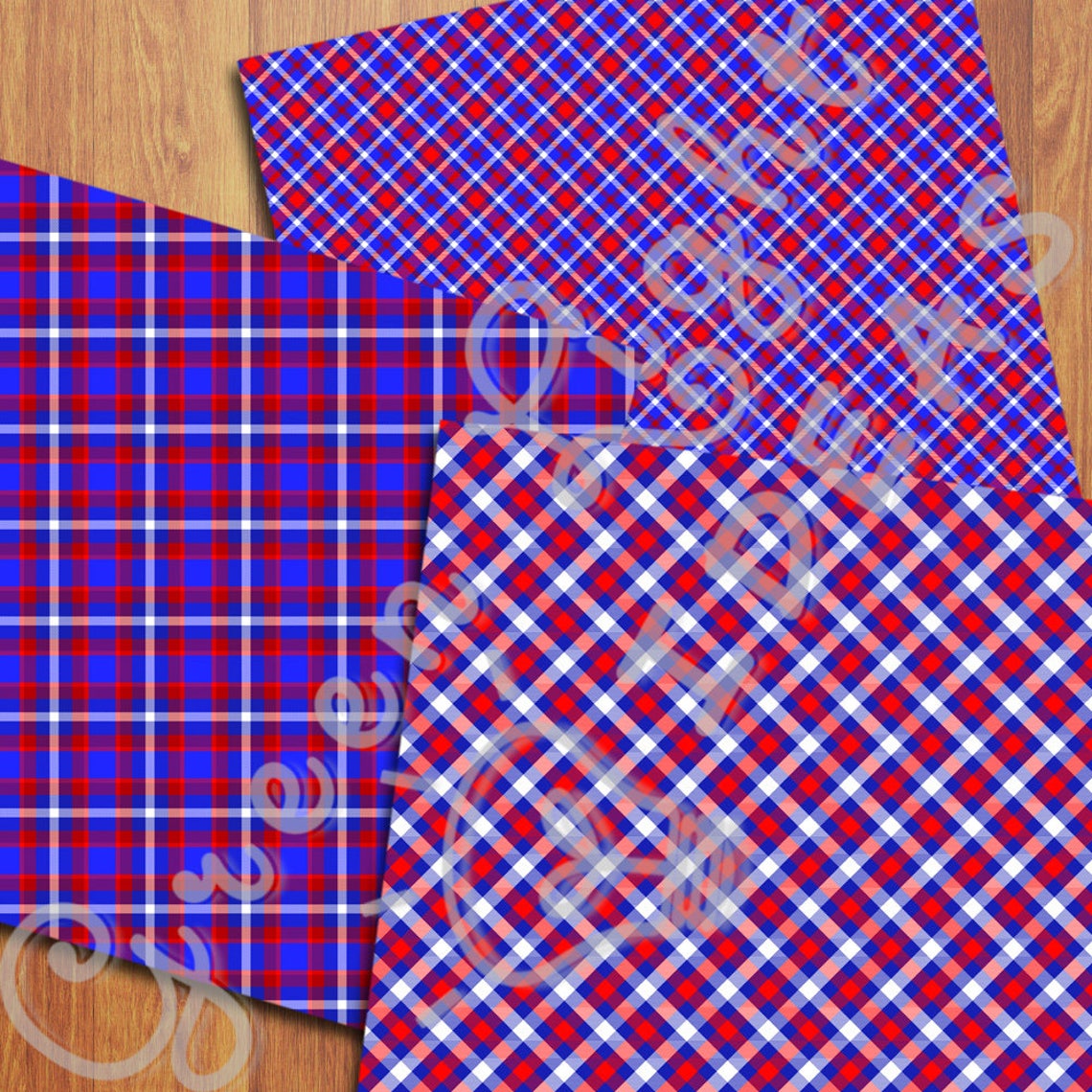 4th of July Digital Papers, Independence Day Backgrounds, Red and Blue ...