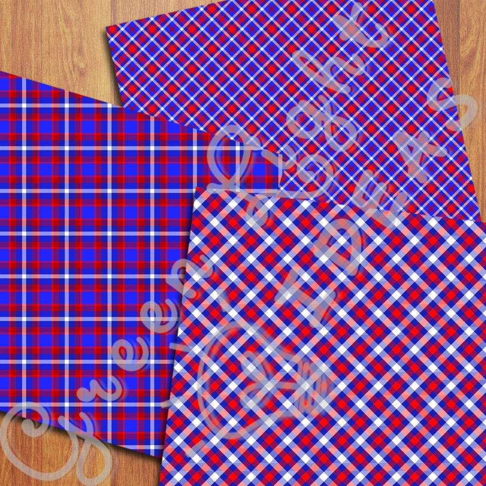 4th of July Digital Papers, Independence Day Backgrounds, Red and Blue ...