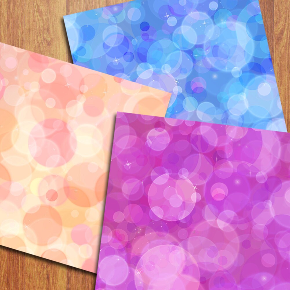 Bokeh Digital Paper, Party Printable Paper, Bokeh Backdrops, Commercial ...