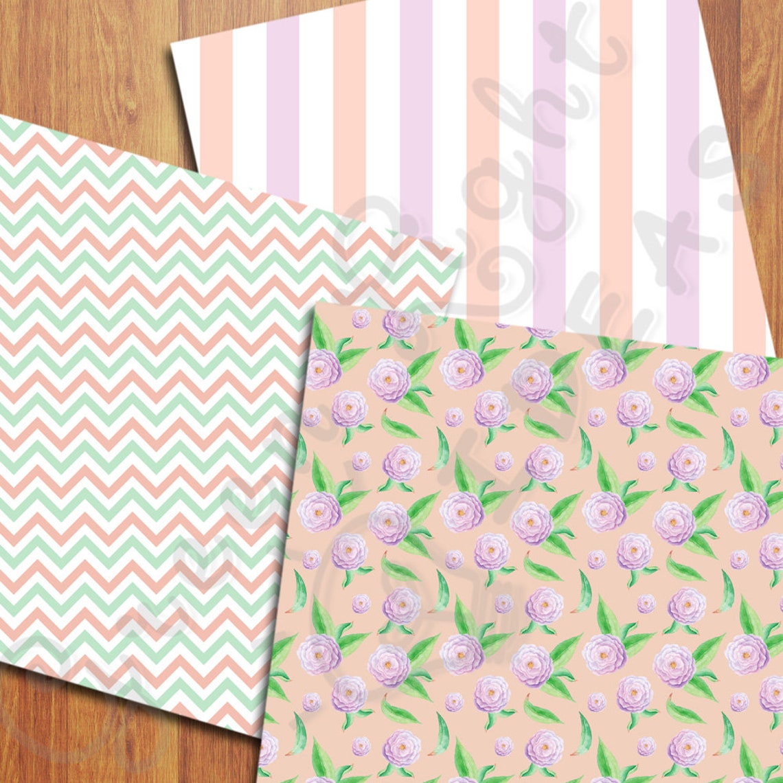 Watercolor Floral Digital Papers, Watercolor Flowers Scrapbook Papers ...