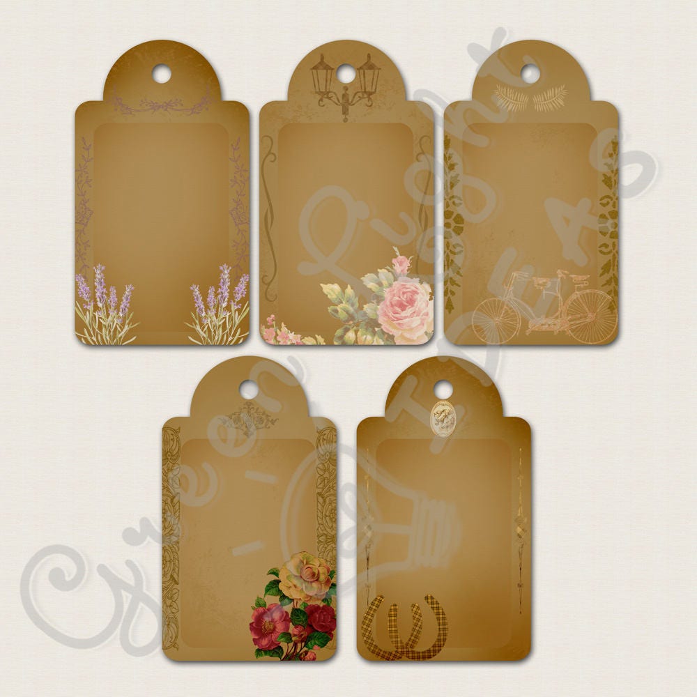 Digital Vintage Gift Tags Christmas Gift Tags Printable Gift - Etsy