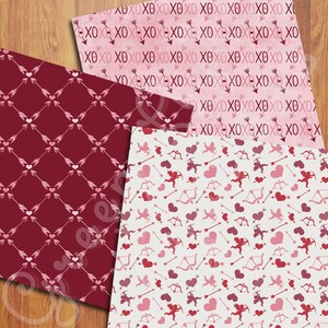 Valentine Digital Paper Pack, Love Printable Paper, Commercial Use ...