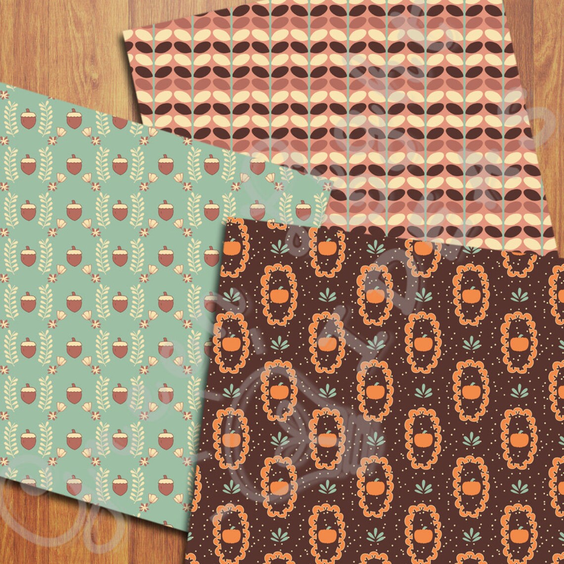 Fall Digital Papers, Fall Scrapbook Papers, Autumn Digital Papers ...