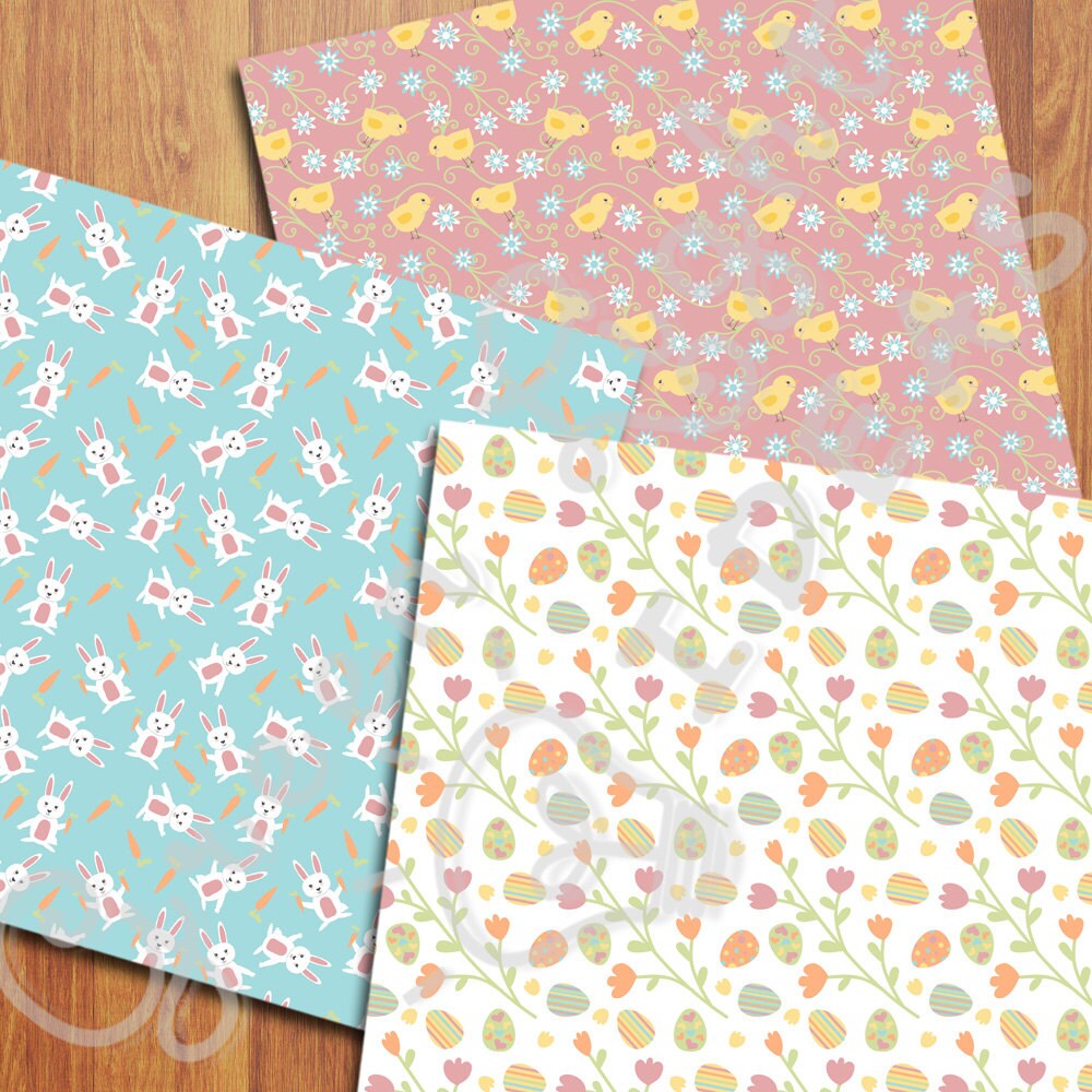 Easter Digital Paper, Easter Printable Papers, Easter Eggs Backgrounds ...