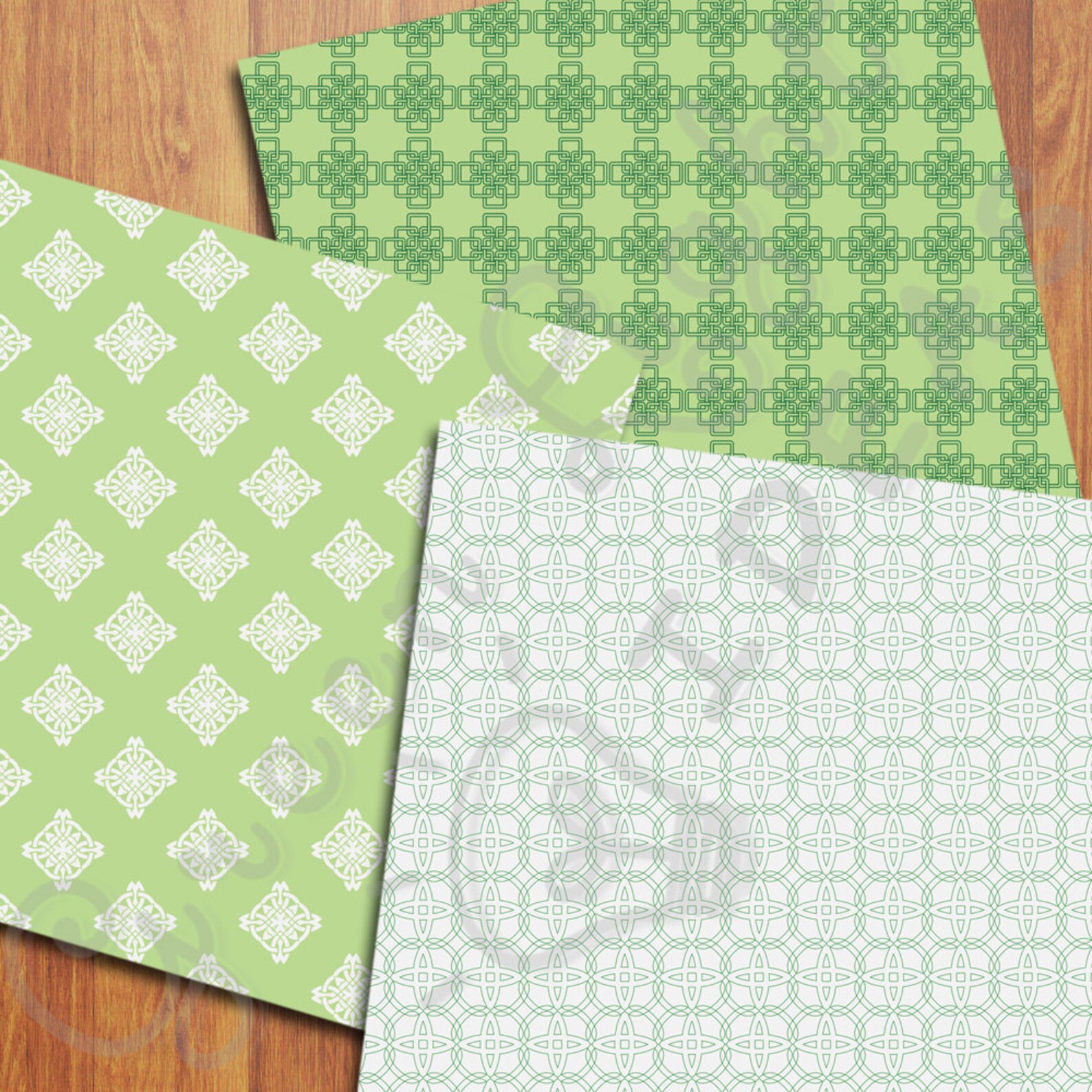 St Patricks Day Digital Papers, Celtic Printable Papers, Irish ...