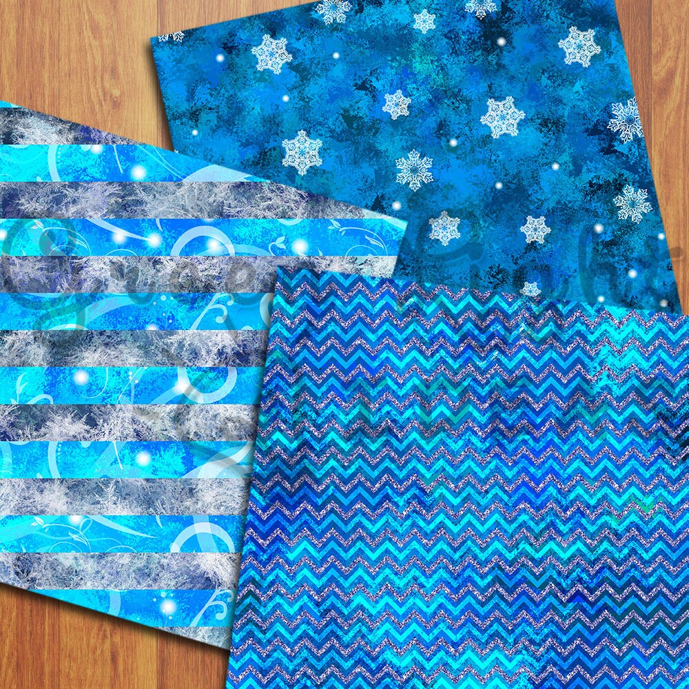 Frozen Winter Digital Papers Snowflakes Scrapbook Papers - Etsy Ireland