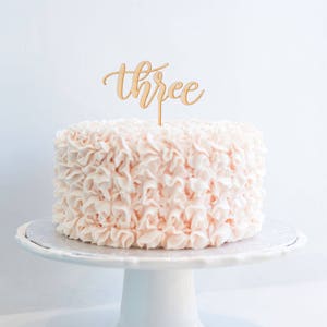Three Cake Topper - Etsy