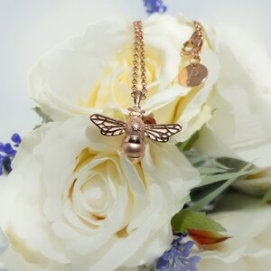 Personalised Rose Gold Bumble Bee Necklace - Etsy