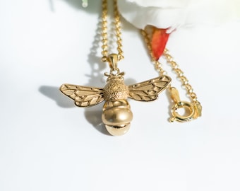 Personalised Rose Gold Bumble Bee Necklace - Etsy