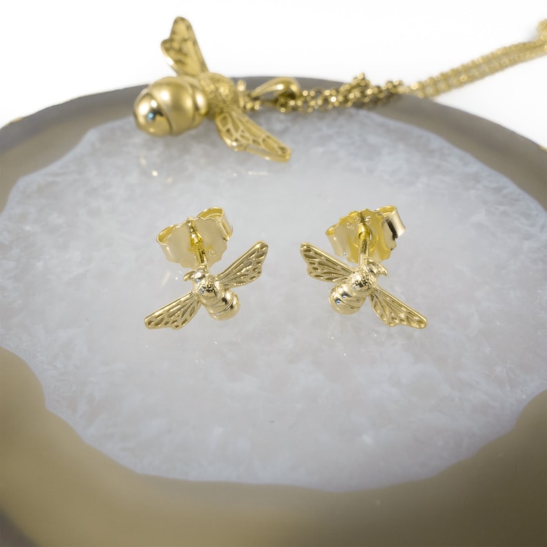 Gold Bee Stud Earrings | Etsy