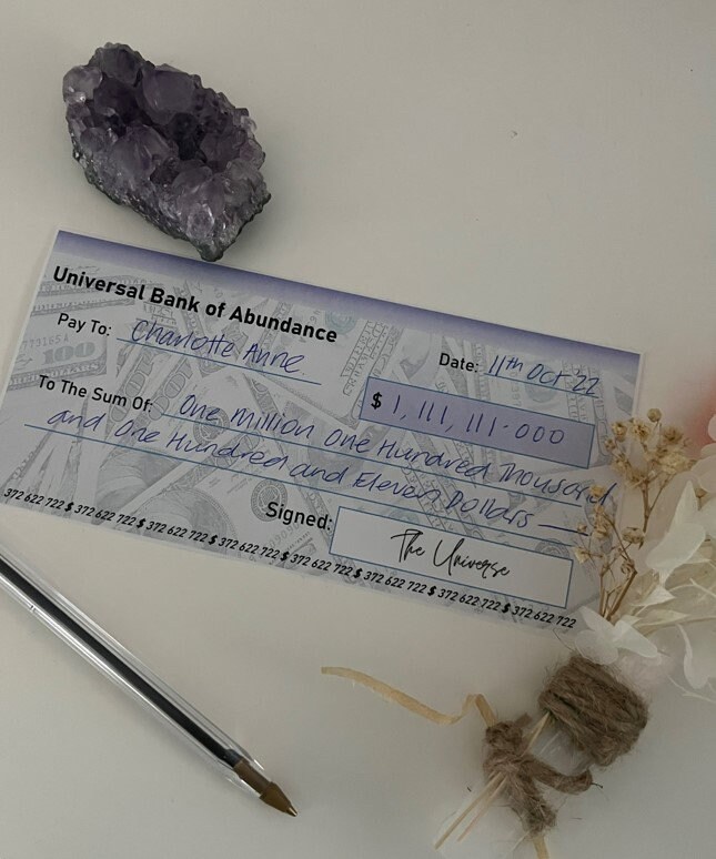 Ultimate Manifestation Cheque ~ Universal Bank of Abundance Check ...
