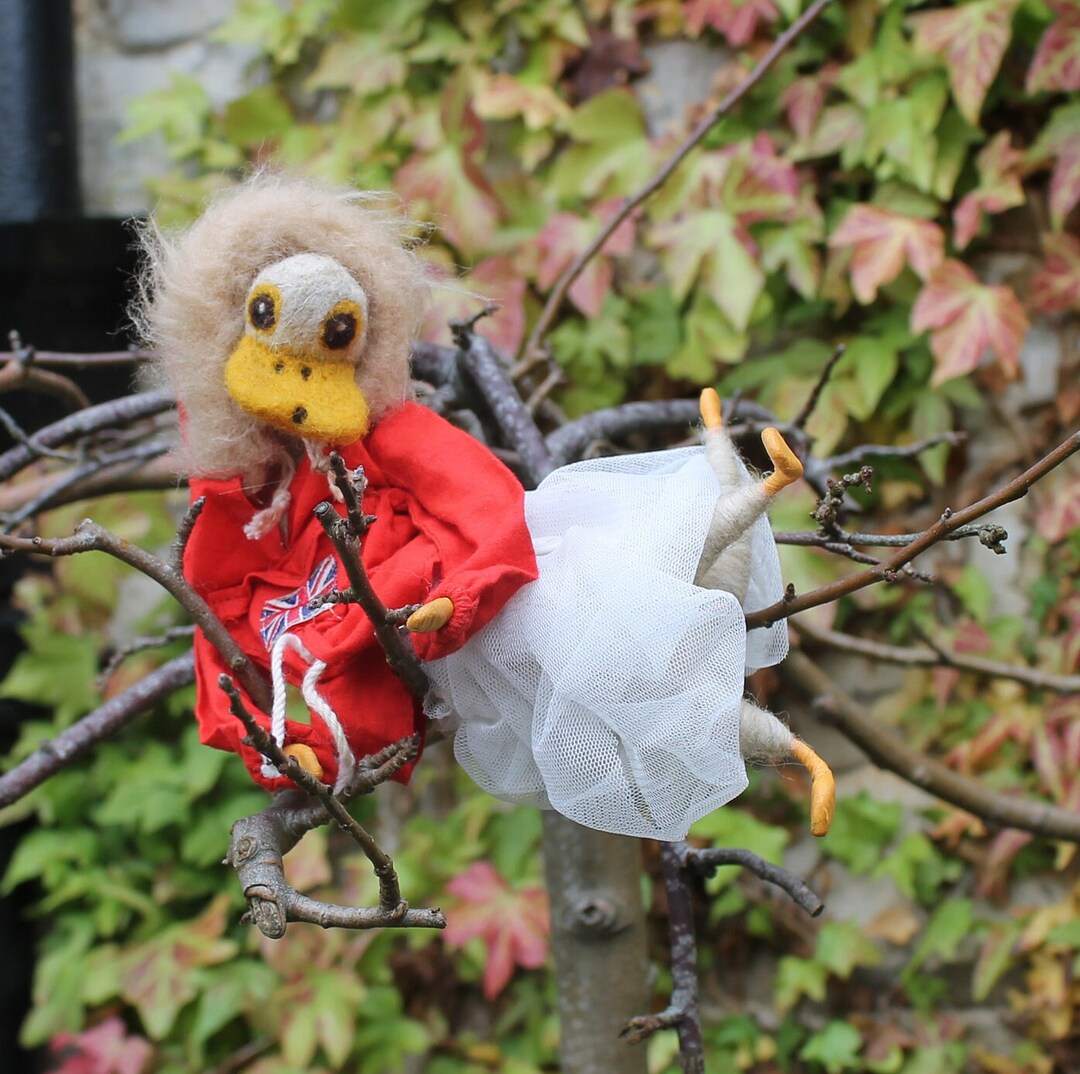 UNIQUE HANDMADE Doll/needlefelted Duck/duck Sculpture/ooak Mothers Day ...