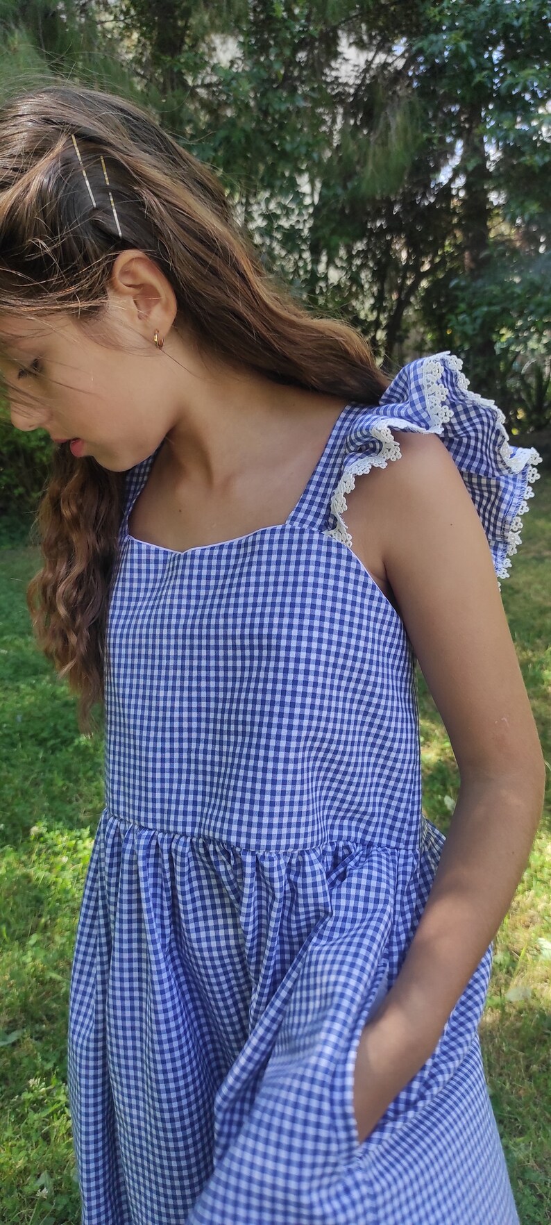 Blue Summer Dress Blue Gingham Sundress for Toddlers and Girls Blue ...