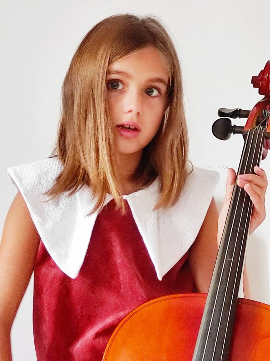 Red Suede Dresscollared Dress A-line Dress Girls Dress - Etsy
