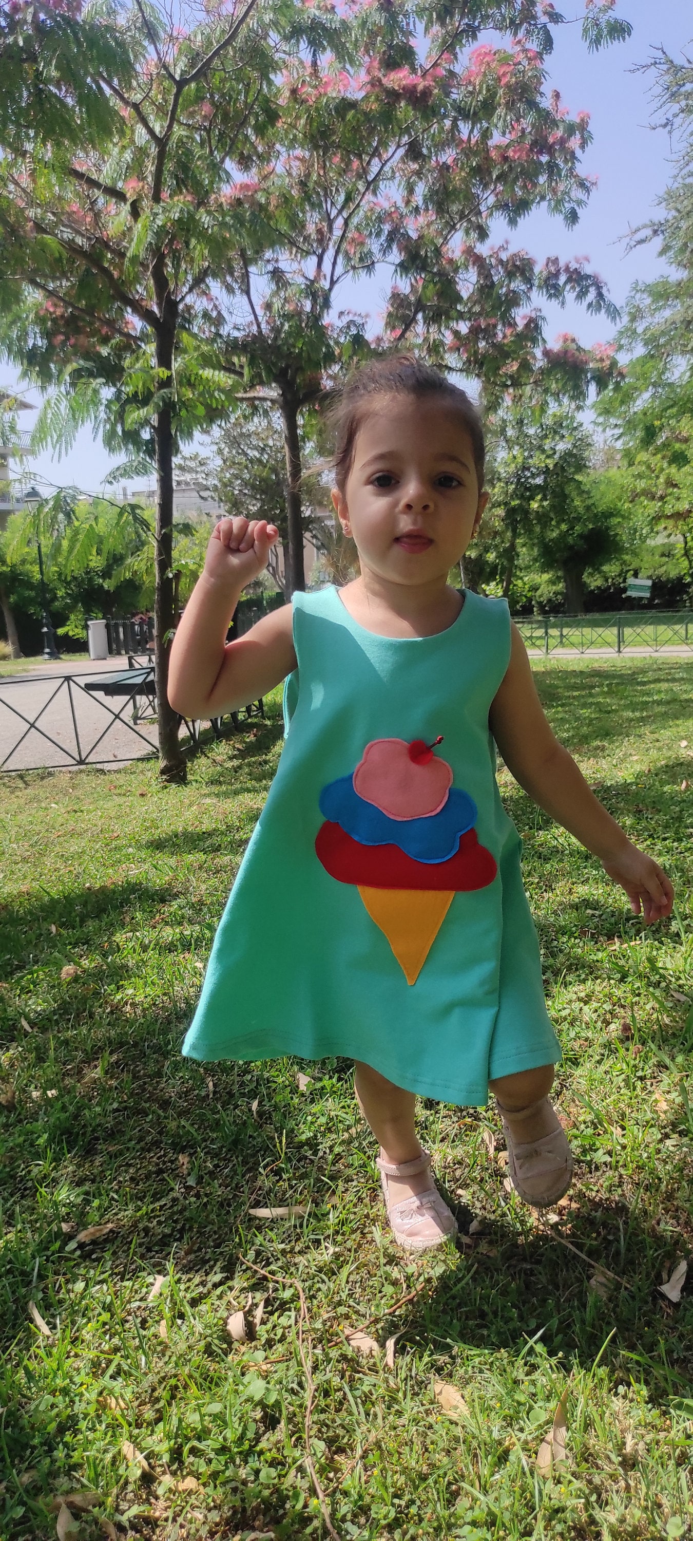 Ice Cream Dress Ice Cream Applique Girl's Dress Summer Outfit Infant ...